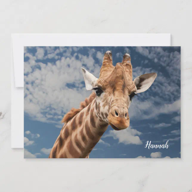 Fun Giraffe Photo Note Card | Zazzle