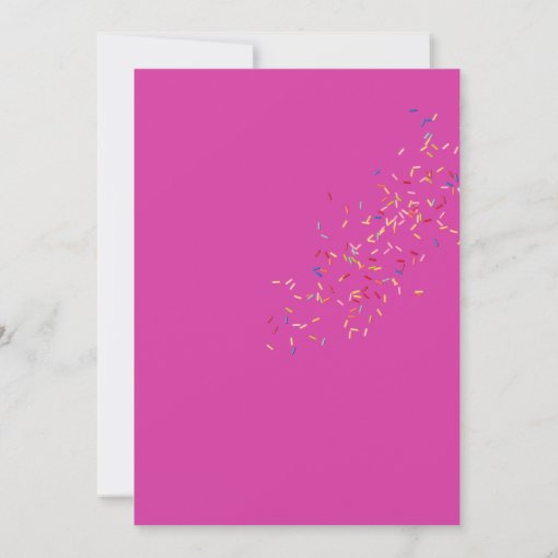Fun Girl 8th Pink Donut Colorful Sprinkles Party Invitation | Zazzle