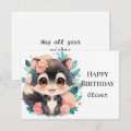 Fun Girly Skunk Birthday Card | Zazzle