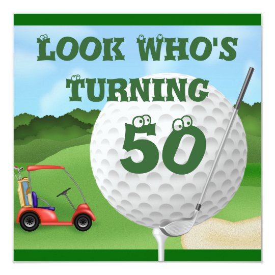 Fun Golf 50th Birthday Invitations | Zazzle.com