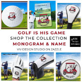 Fun Golf Guy Cart Custom Monogram Name Trucker Hat | Zazzle