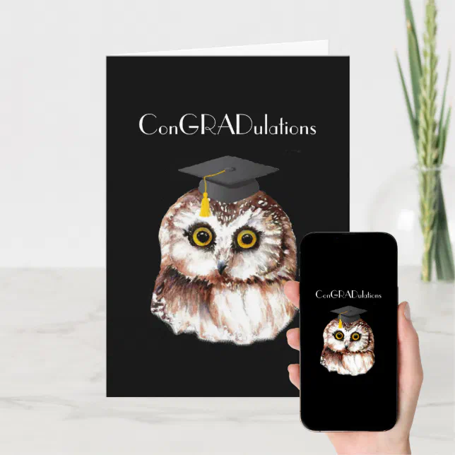Fun Graduation Congratulations Cute Wise Owl Humor Card | Zazzle