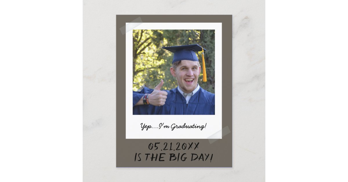 Fun Graduation Photo Vintage Insta Camera Postcard | Zazzle