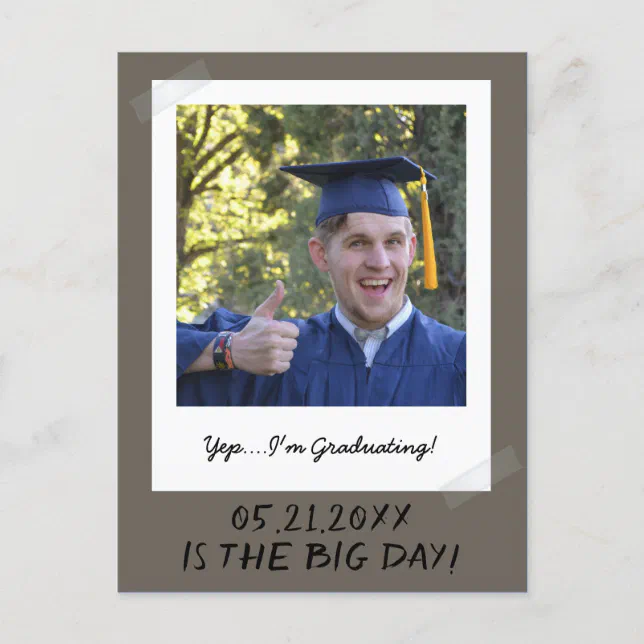 Fun Graduation Photo Vintage Insta Camera Postcard | Zazzle
