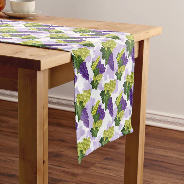 Fun grape fruit pattern kitchen table runner | Zazzle