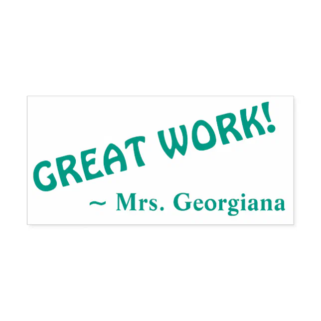 Fun "GREAT WORK!" Assignment Marking Rubber Stamp | Zazzle