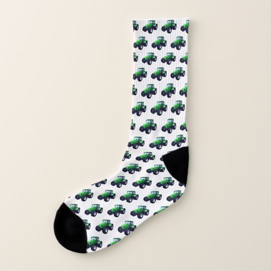 Fun Green Tractor Pattern Socks | Zazzle.com