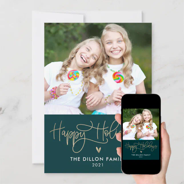 Fun Greeting EDITABLE COLOR Holiday Photo Card | Zazzle