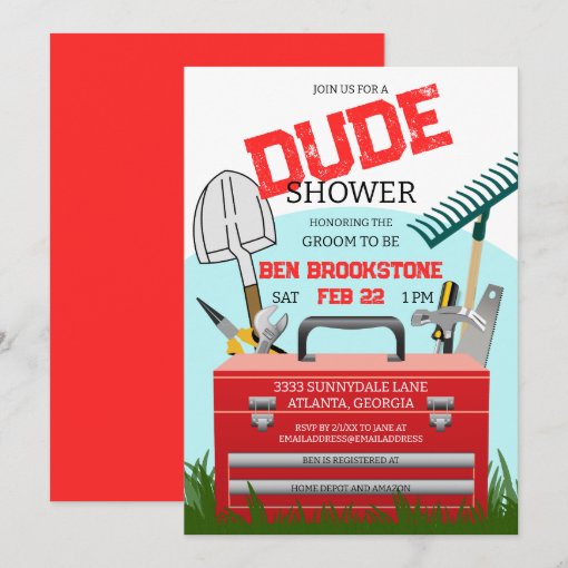 Fun Groom Tool Wedding Shower Invitation | Zazzle