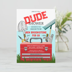 Fun Groom Tool Wedding Shower Invitation | Zazzle