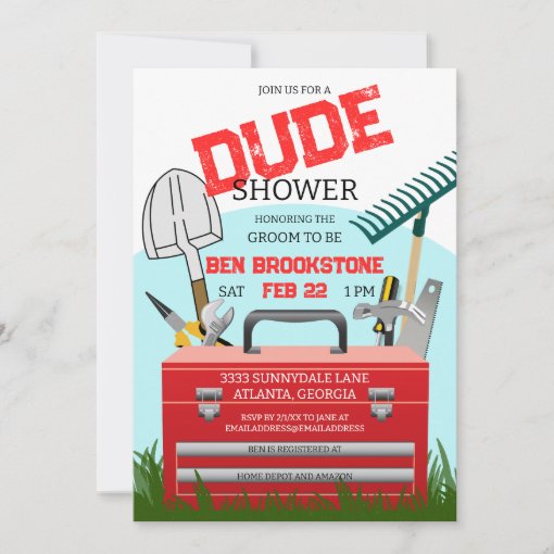 Fun Groom Tool Wedding Shower Invitation | Zazzle