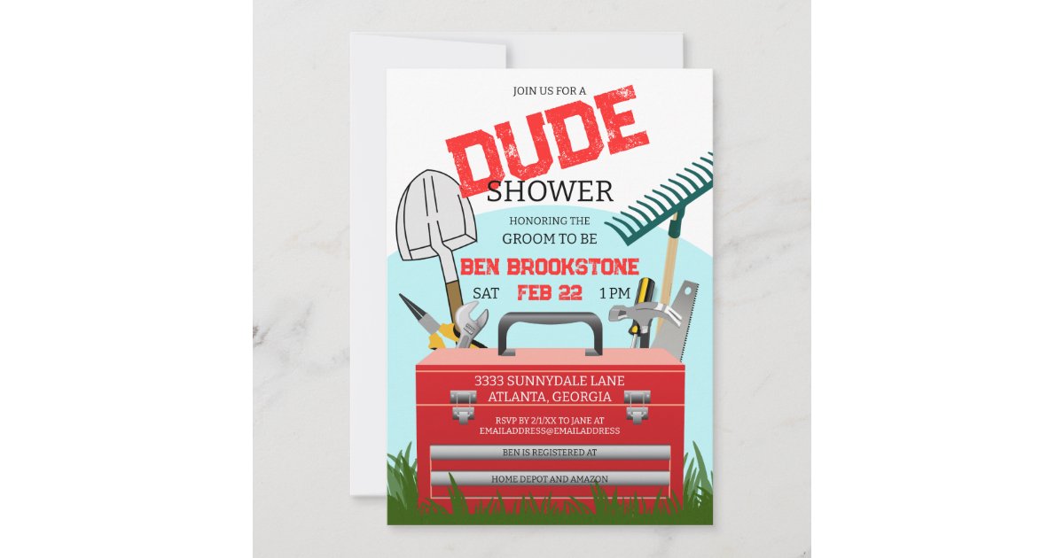 Fun Groom Tool Wedding Shower Invitation | Zazzle