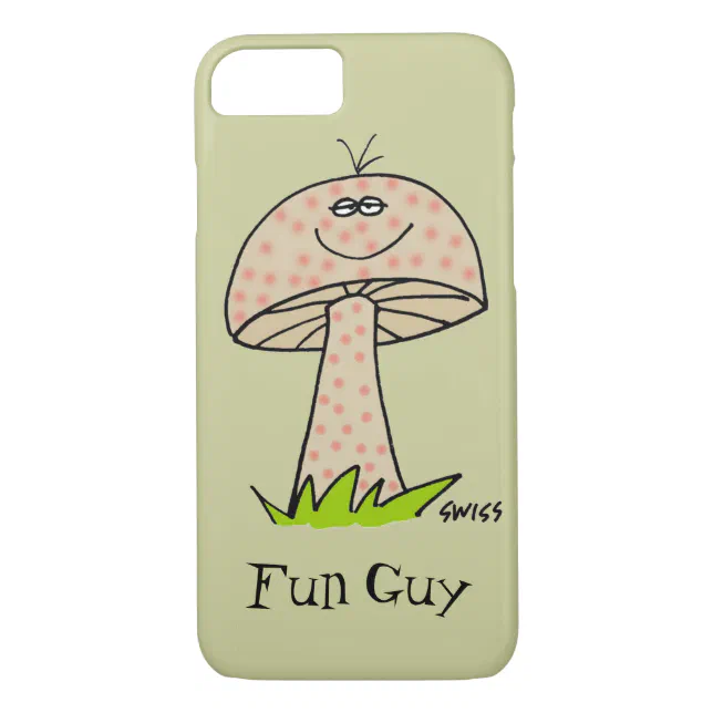 Fun Guy Funny Man Cute Cartoon Mushroom Case-Mate iPhone Case | Zazzle