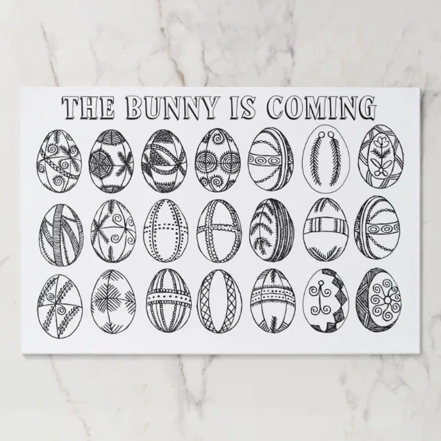 Fun Hand Drawn Easter Eggs Coloring Pages Paper Pad | Zazzle