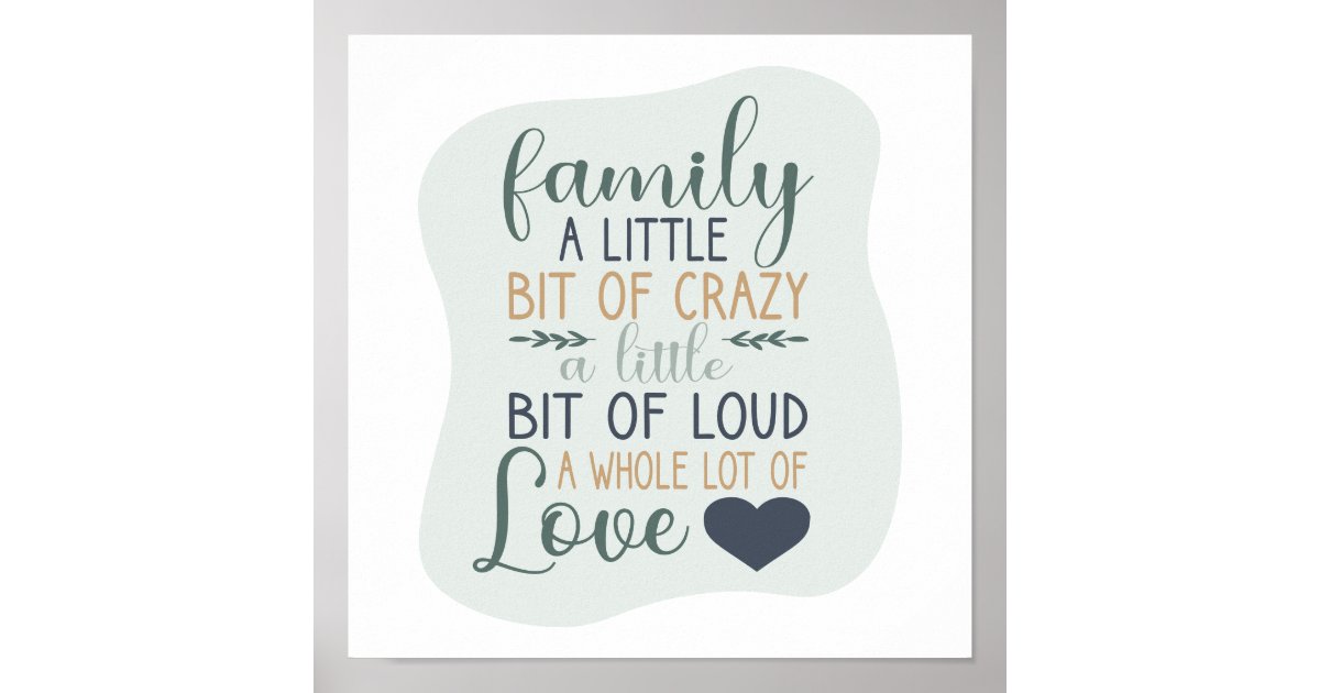 Fun Hand Lettered Color Editable Family Quote Poster | Zazzle
