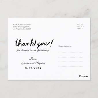 Fun Handwrite 4 Photo Collage Thank You Postcard | Zazzle