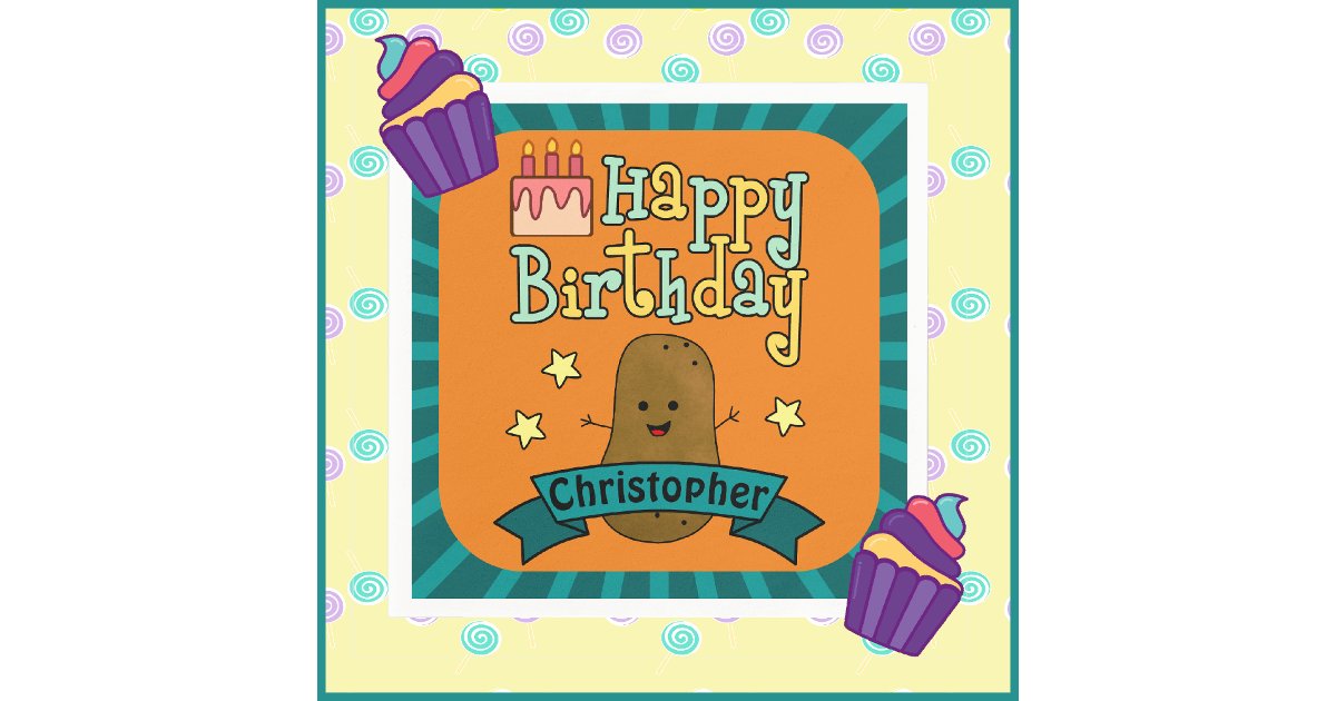 Fun Happy Birthday Potato Personalized Napkins | Zazzle