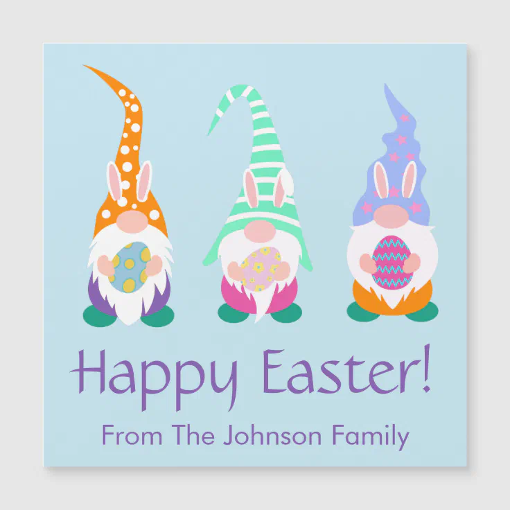 Fun Happy Easter Gnomes Bunny Spring Personalized | Zazzle