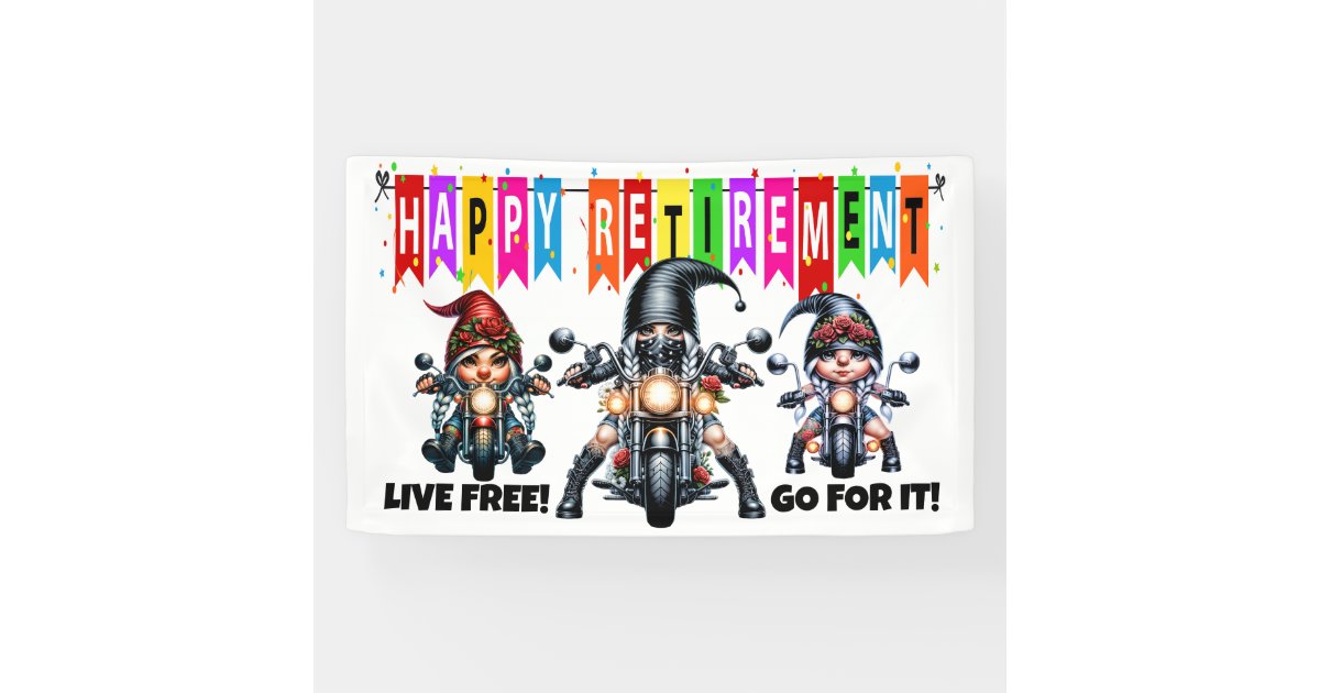 FUN HAPPY RETIREMENT BANNER | Zazzle