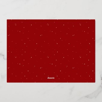 Fun happy script simple one photo red foil holiday card | Zazzle