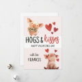 Fun Hogs & Kisses | Valentines Day Holiday Card | Zazzle