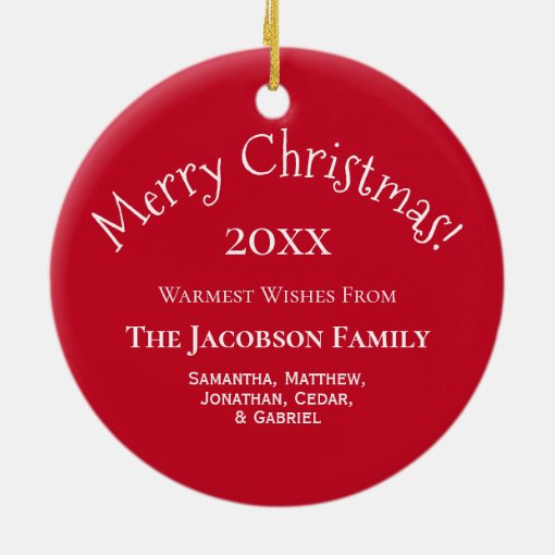 Fun Holiday Wreath Photo Frame Merry Christmas Ceramic Ornament | Zazzle