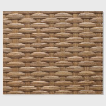 Fun Horizontal Wicker Basket Weave Wrapping Paper | Zazzle