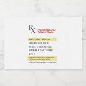 Fun Humor Novelty Rx PrescriptionLabel Liquor Bottle Label | Zazzle