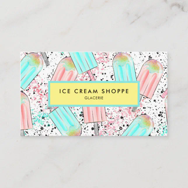 Fun Ice Cream Pattern Pattern Business Card | Zazzle