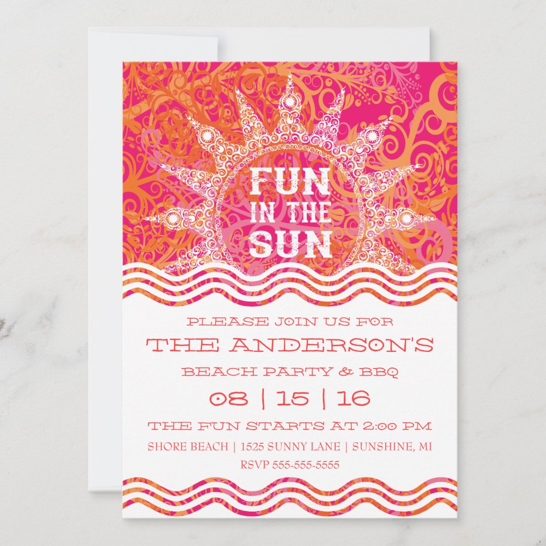 Fun in The Sun Summer Invitation | Zazzle