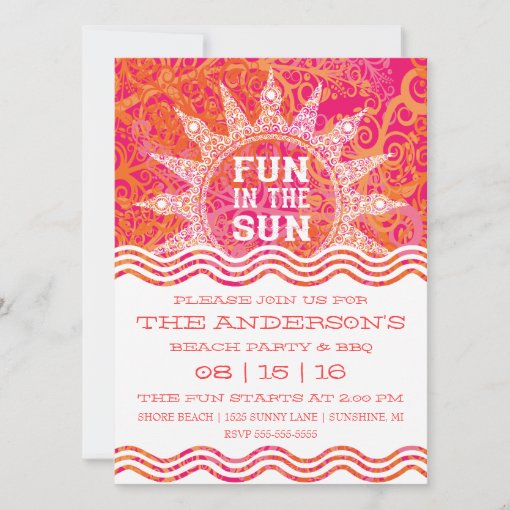 Fun in The Sun Summer Invitation | Zazzle
