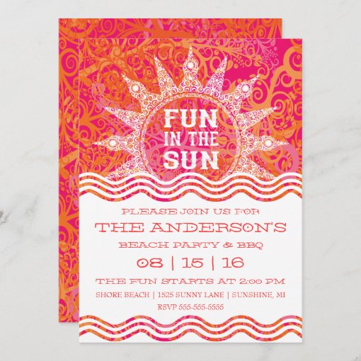 Fun in The Sun Summer Invitation | Zazzle
