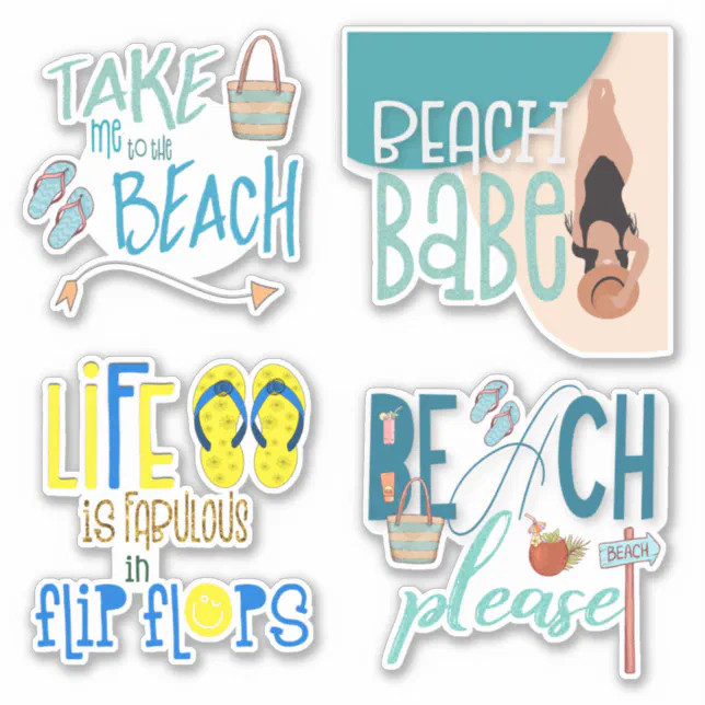Fun Individual Beach Quotes Quirky Typography Sticker | Zazzle