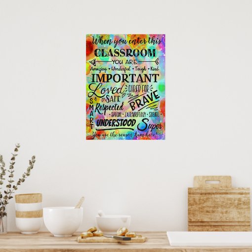 Fun Inspiring Classroom Teacher Education Poster | Zazzle