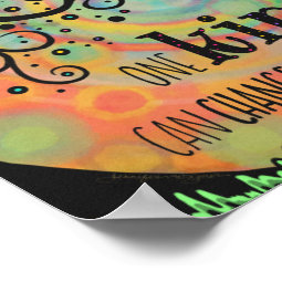 Fun Inspiring One Kind Word Classroom Poster | Zazzle