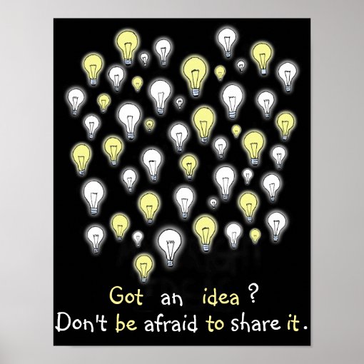 Fun I've Got an Idea Light Bulbs Inspiration Poster | Zazzle