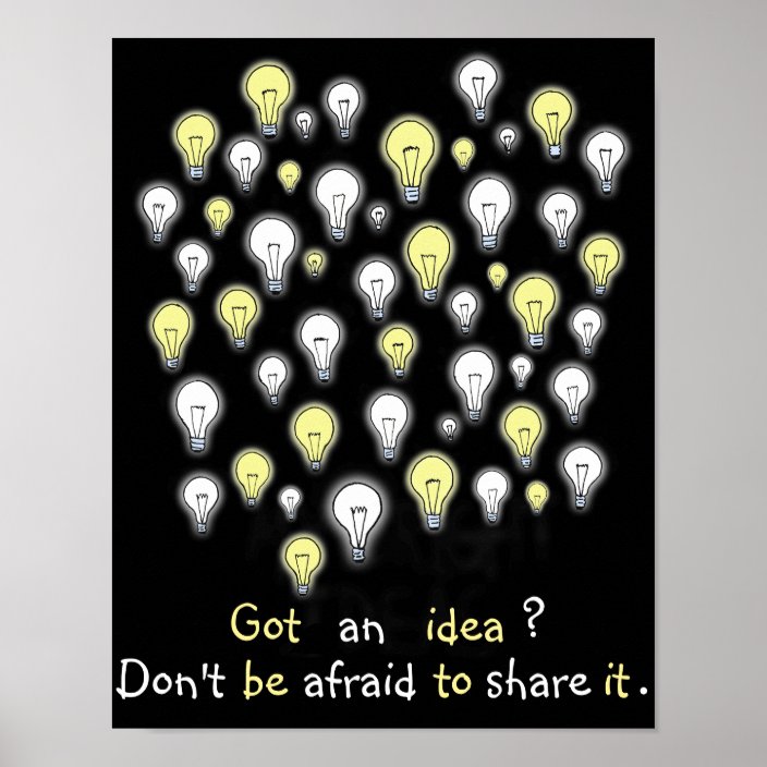 Fun I've Got an Idea Light Bulbs Inspiration Poster | Zazzle.com