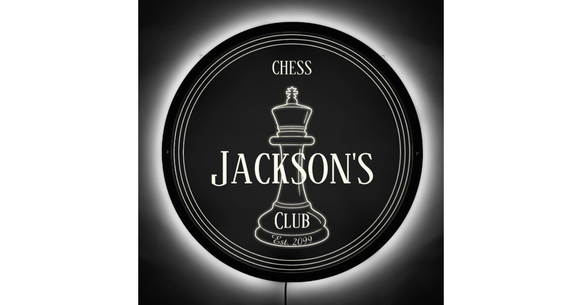 Fun Ivory Neon King Chess Piece with Name LED Sign | Zazzle