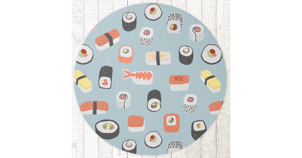 Fun Japanese Sushi Rug | Zazzle