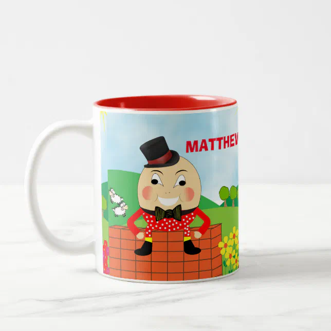 Fun Jolly Humpty Dumpty Cute Personalized Two-Tone Coffee Mug | Zazzle