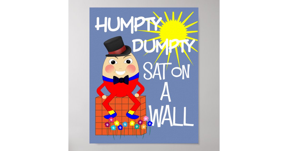 Fun Jolly Nursery Rhyme Humpty Dumpty Cute Poster | Zazzle