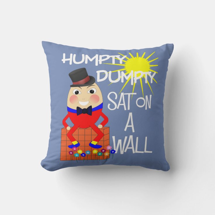 Fun Jolly Nursery Rhyme Humpty Dumpty Cute Throw Pillow | Zazzle