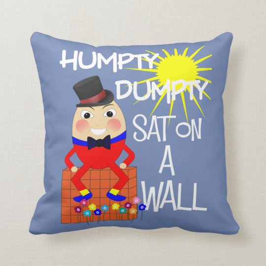 Fun Jolly Nursery Rhyme Humpty Dumpty Cute Throw Pillow | Zazzle.com