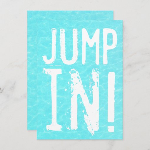 Fun Jump in Pool Party Invitation | Zazzle