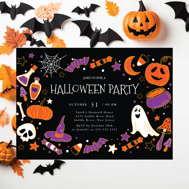 Fun Kids Halloween Party Invitation | Zazzle