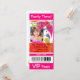 Fun Kids VIP Pass Event Ticket Photo Party fuschia Invitation | Zazzle