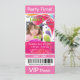 Fun Kids VIP Pass Event Ticket Photo Party (pink) Invitation | Zazzle