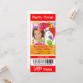 Fun Kids VIP Ticket Photo Party (red) Invitation | Zazzle