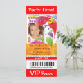 Fun Kids VIP Ticket Photo Party (red) Invitation | Zazzle