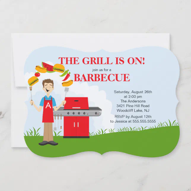 Fun King of the Grill Barbecue Party invitation | Zazzle